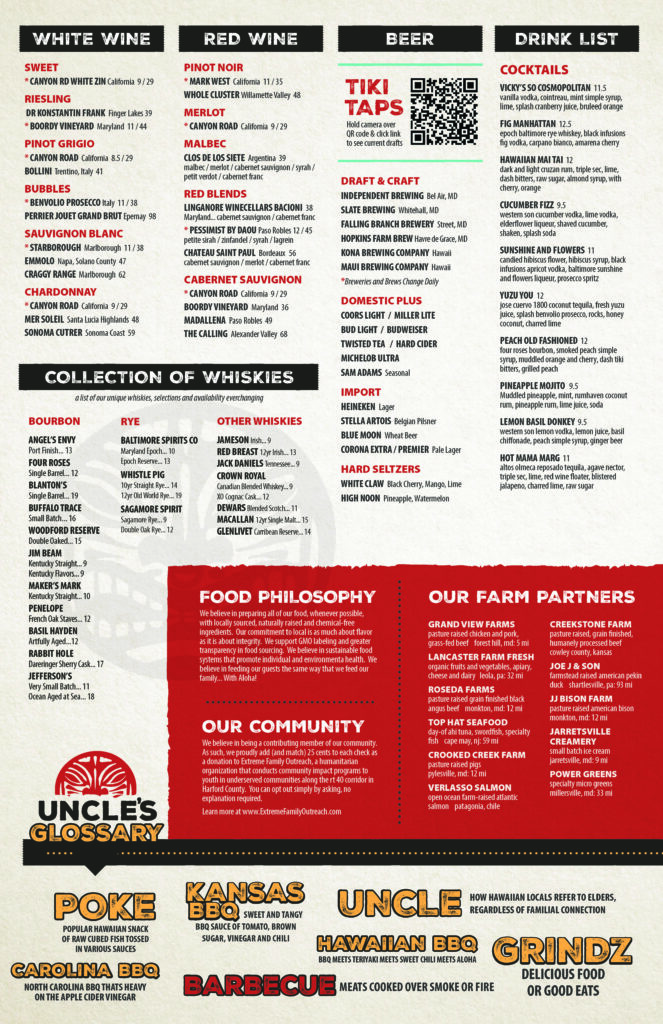 All Our Menus - Uncle's