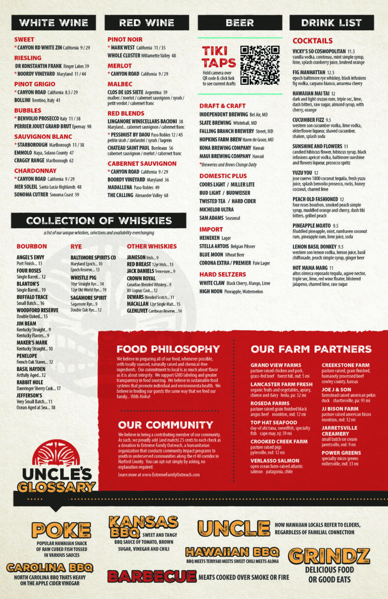 All Our Menus - Uncle's