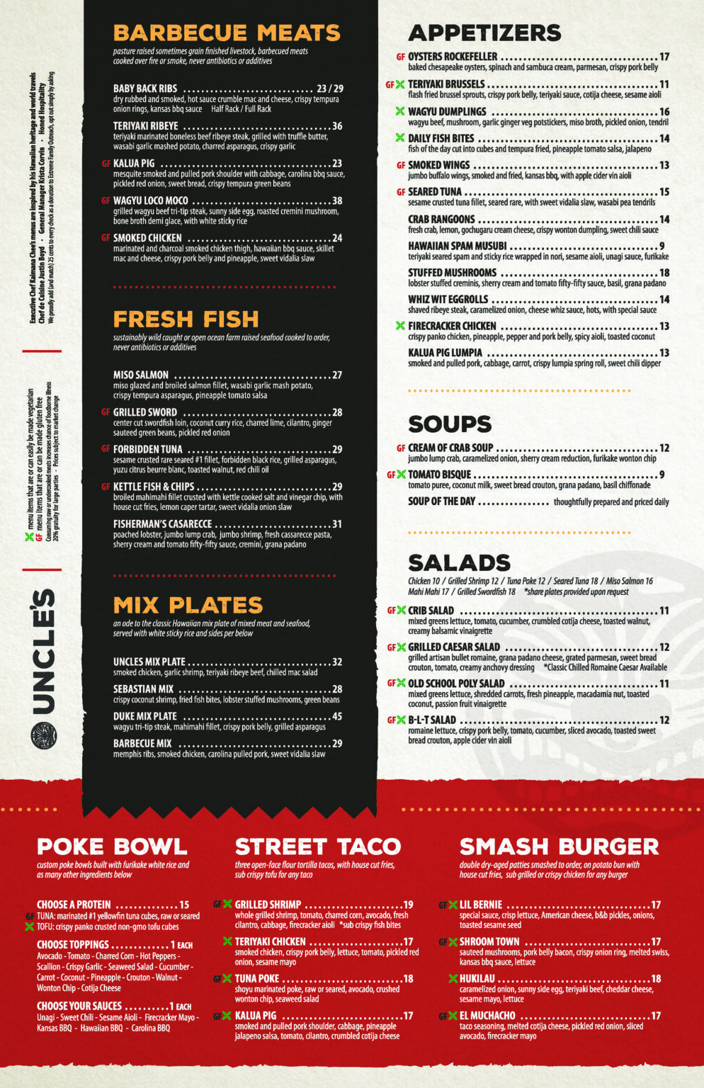 All Our Menus - Uncle's