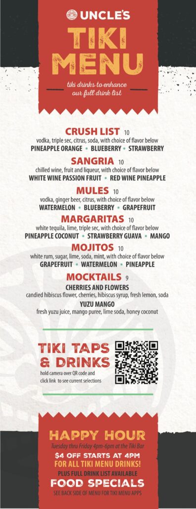 All Our Menus - Uncle's